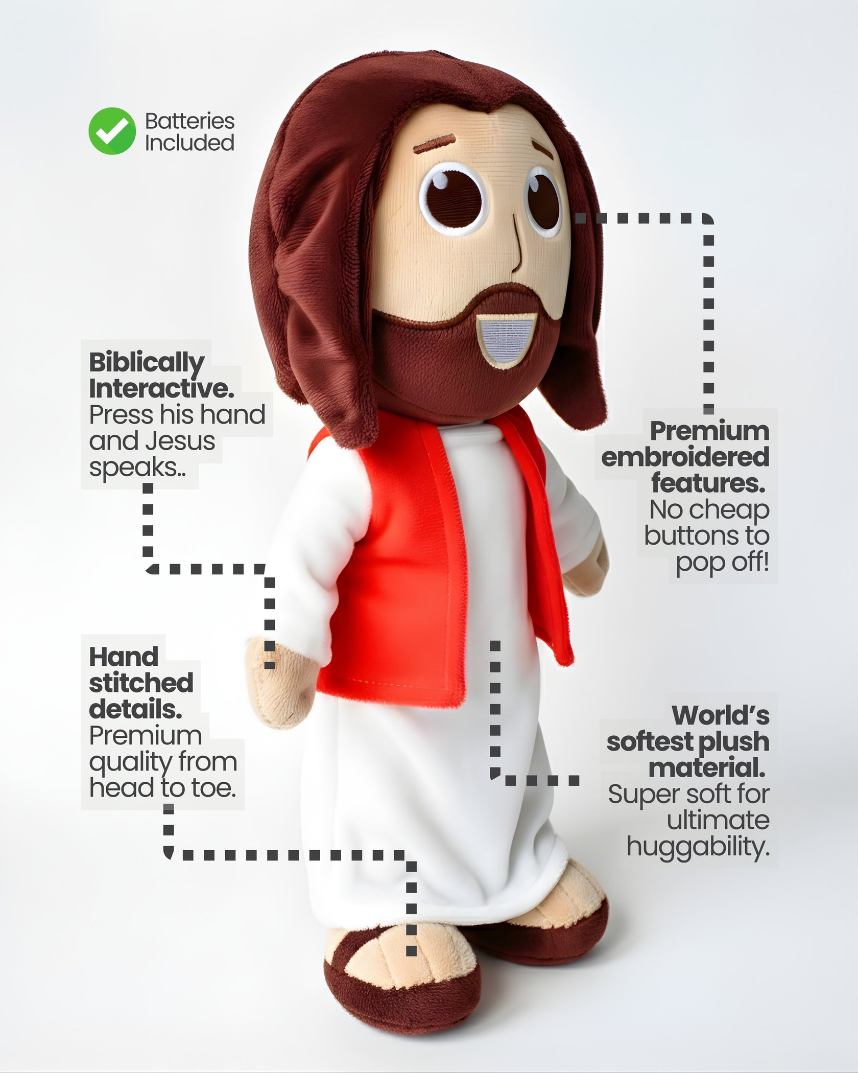 The Talking Jesus Doll - Plush Jesus Speaks 10 Bible Verses – Jesusdoll.com